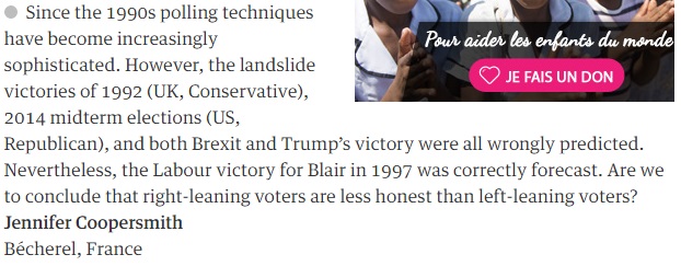 Letters to the Guardian Weekly – Jennifer Coopersmith